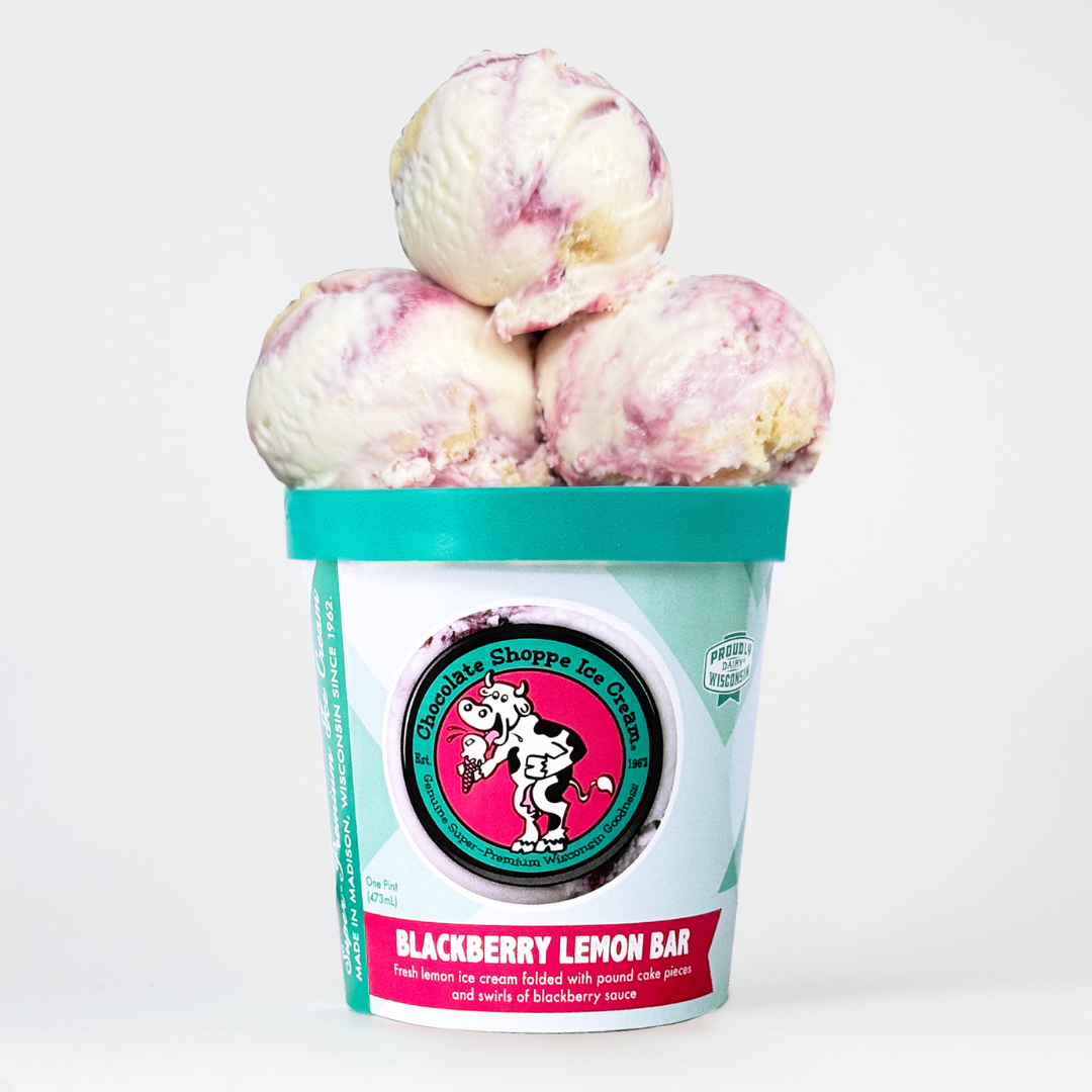 Blackberry Lemon Bar Ice Cream Pint – Chocolate Shoppe Ice Cream